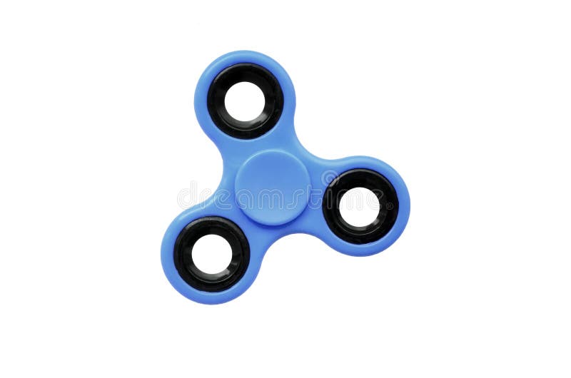 Isolated on White Blue Spinner Stock Image - Image of hobby, play ...