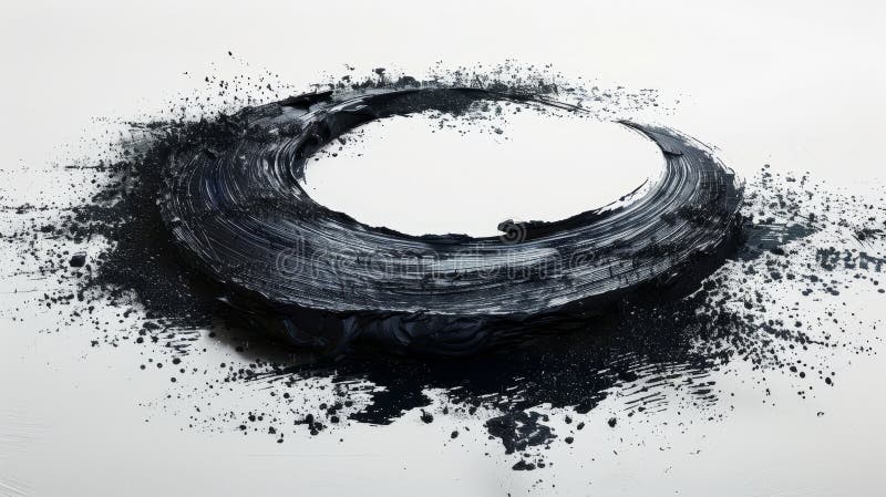 White Brush Stroke Circle Texture. Stock Photo - Image of border, paint ...