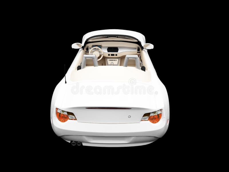 Isolated White Car Back View Stock Illustration - Illustration of black ...