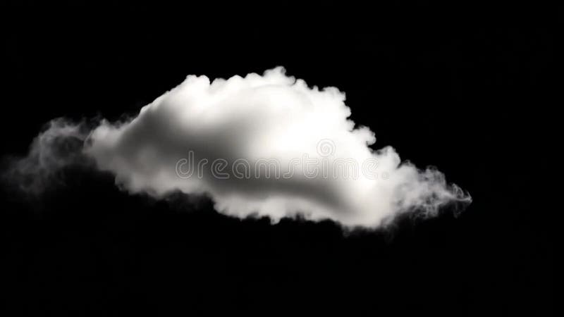 Isolated White Cloud on Black Background with Soft Edges and Texture ...