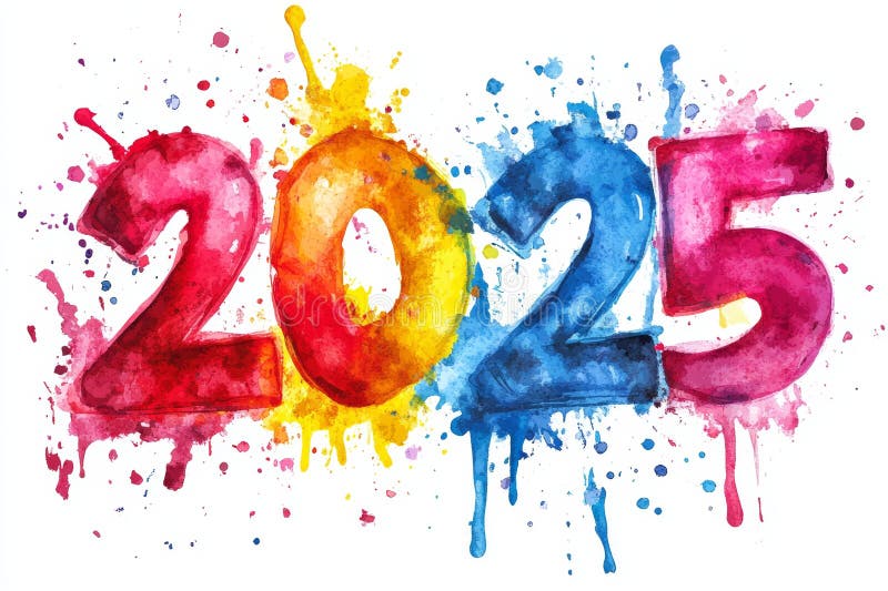 Isolated White Colorful New Year 2025 Numbers Stock Photos - Free ...