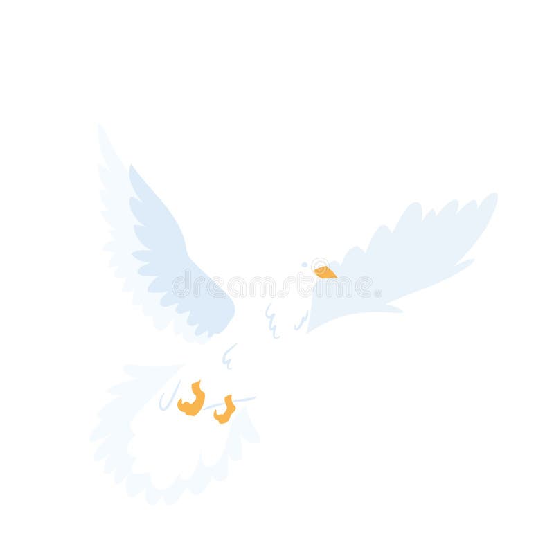Isolated White Flying Pigeon Animal Vector Stock Vector - Illustration ...