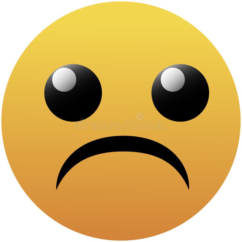 One Sad Depressed Frown Face in Many Smiling Faces Stock Illustration ...