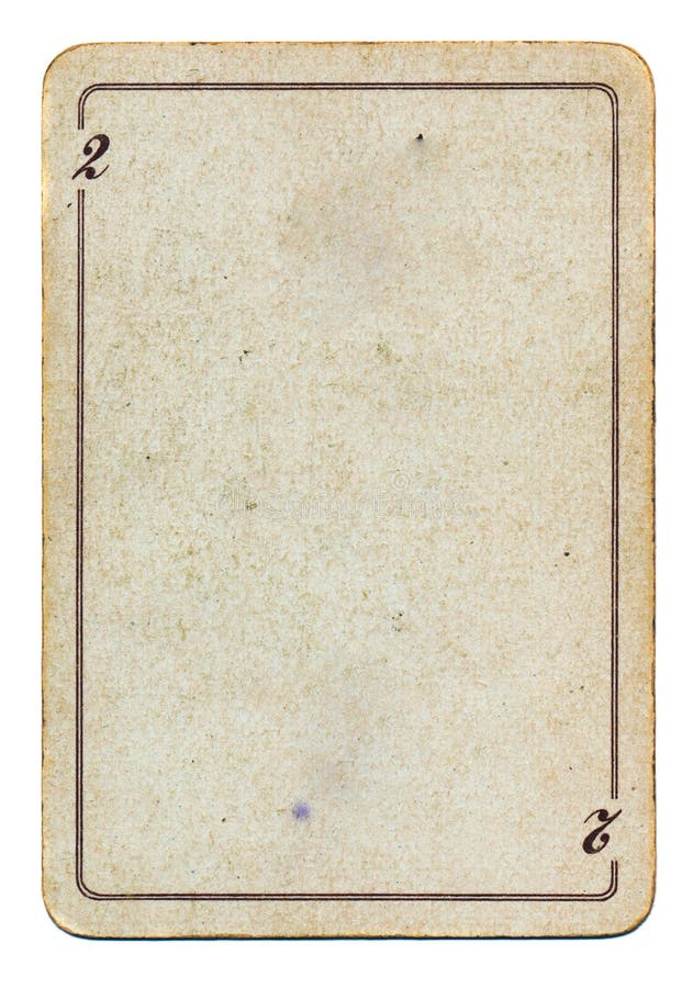 Isolated on White Old Playing Card Paper with Number Two Stock Photo ...