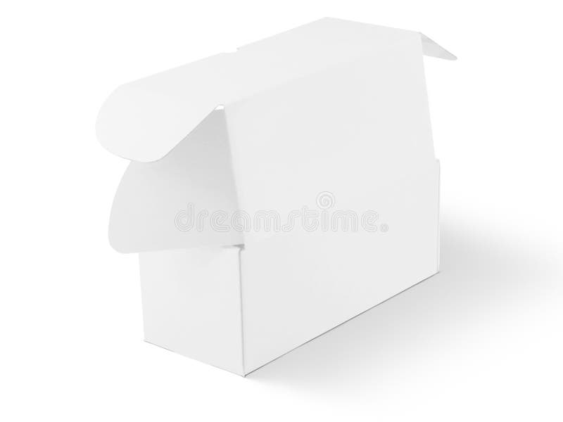 Isolated White Packaging Box for Branding Mockup Stock Photo - Image of ...
