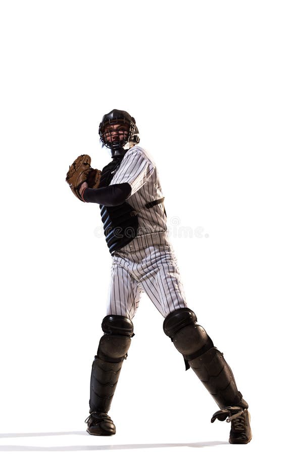 Isolated on White Professional Baseball Player Stock Image - Image of ...