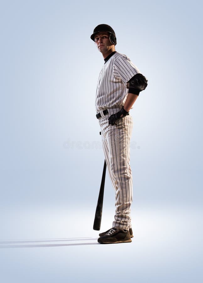 Isolated on White Professional Baseball Player Stock Image - Image of ...