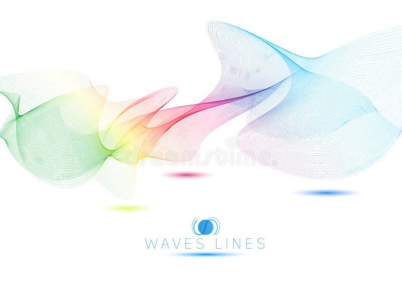 Colorful Light Waves Line Bright Abstract Pattern Illustration Stock ...
