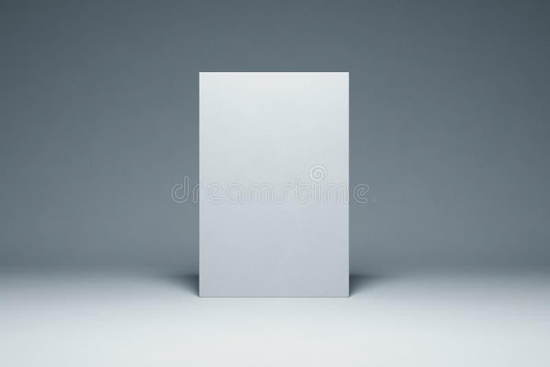 Isolated White Realistic Poster on Grey Background. 3d Rendering. Stock ...