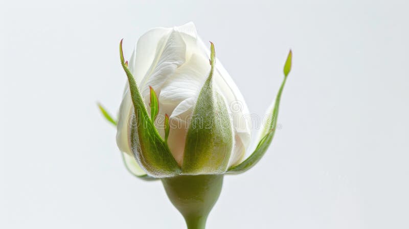 An Isolated White Rose Bud. Stock Image - Image of closeup, beauty ...