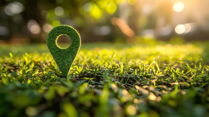 An Isolated White Screen Shows a Pin Icon that Represents a Grass ...