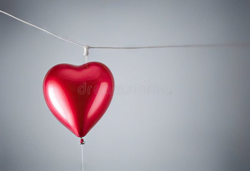 Isolated White Shaped Heart Balloon String Red Stock Illustration ...
