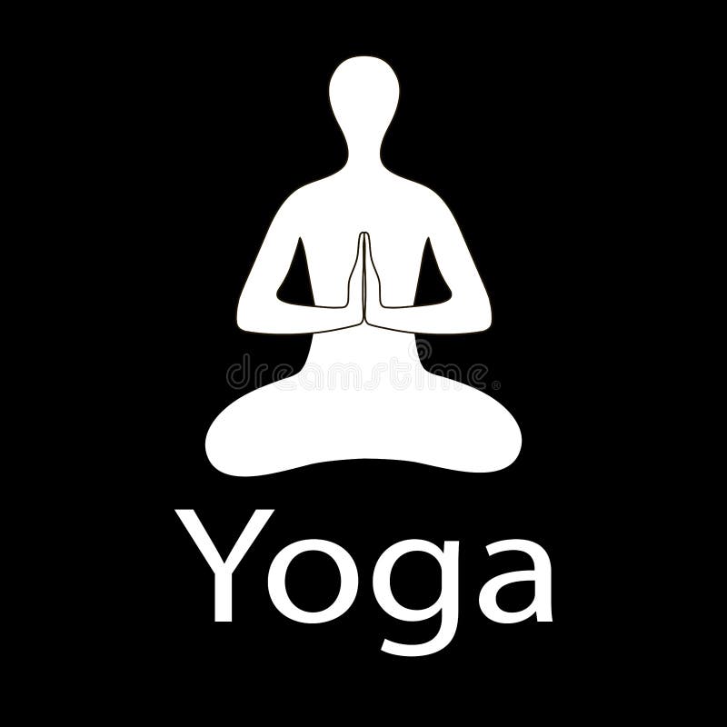 Black White Woman Lotus Position Stock Illustrations 730 Black White