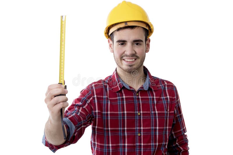 Smiling constructor man stock photo. Image of mason, interior - 97240638