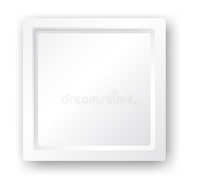 Isolated White Square Plate Stock Vector - Illustration of food, blank ...