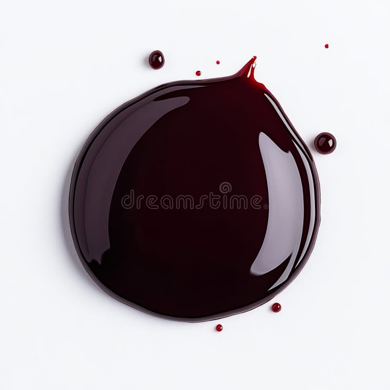 Isolated on a White Surface, a Lone Drop of Blood Drips Down Stock ...