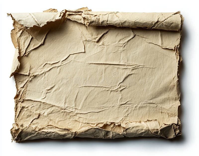 Isolated White Texture Torn Crumpled Blank Paper Visible Stock Photos ...
