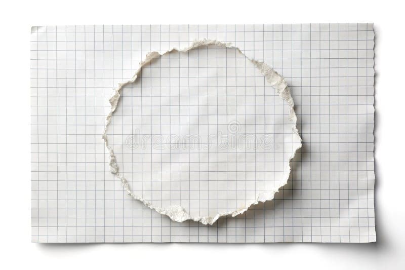 Isolated White Torn Circle Note on Squared Background a Vector ...