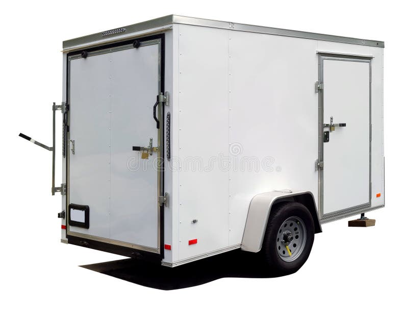 Isolated White Utility Trailer Stock Image - Image of auto, business ...