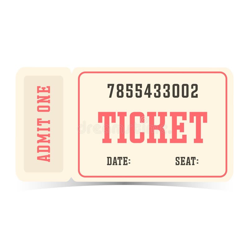 Isolated White Vector Ticket Stock Vector - Illustration of coupon ...