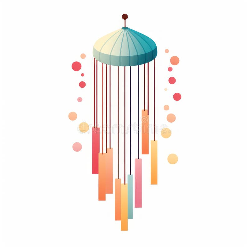 Isolated Wind Chime on White Background AI Generated Stock Illustration ...