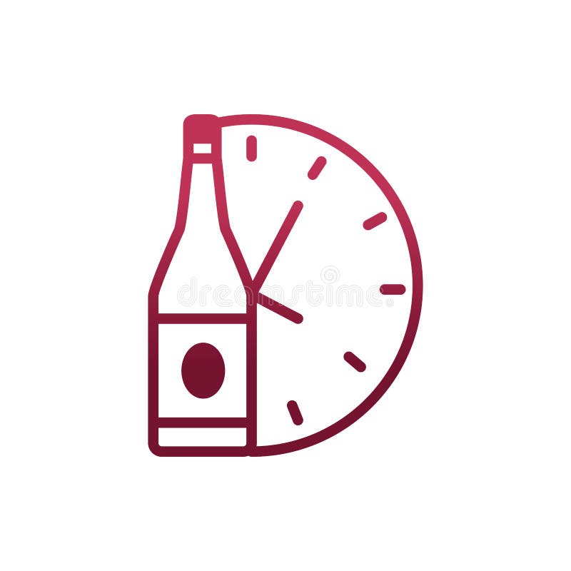 Isolated Wine Bottle and Clock Vector Design Stock Vector ...