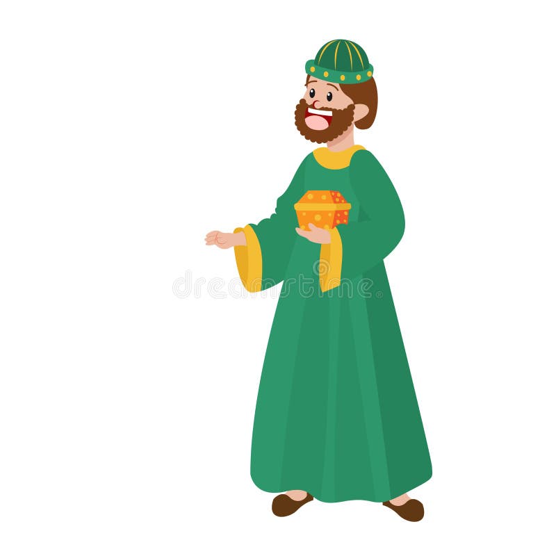 Isolated Wise Man Christmas Character Vector Stock Vector ...