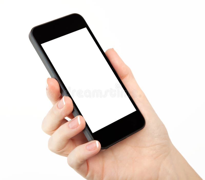 Isolated Woman Hand Holding the Phone Stock Image - Image of ...