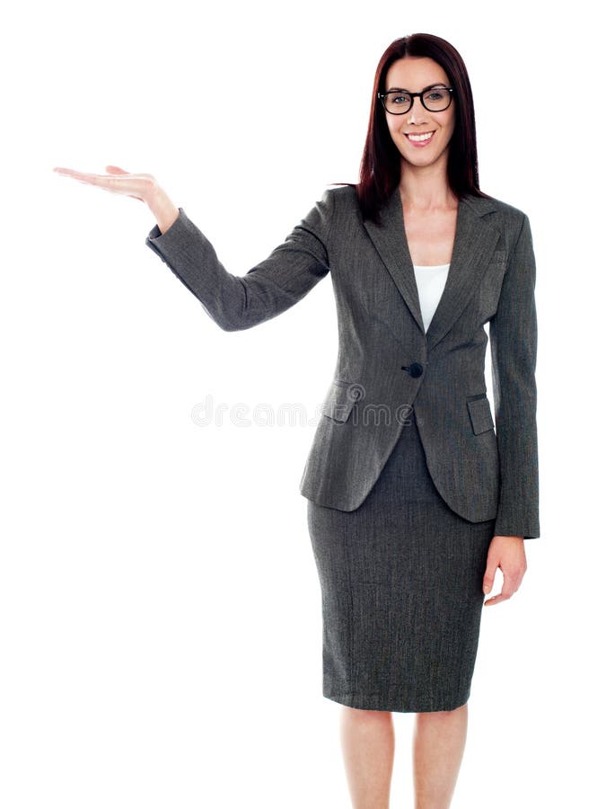 Woman Presenting and Promoting Business Product Stock Photo - Image of ...