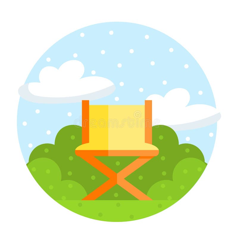 Isolated Wooden Chair Image on a Camping Sticker Stock Vector ...