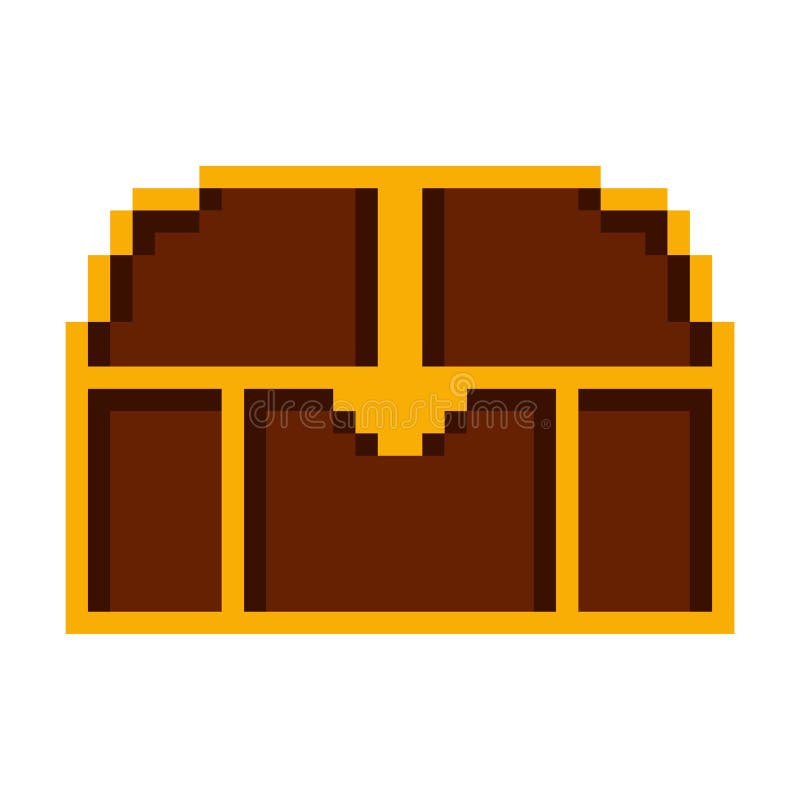 Isolated Wooden Chest Pixelated Icon Stock Vector - Illustration of ...