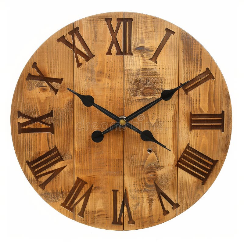 Isolated Wooden Clock on Transparent Png Stock Illustration ...