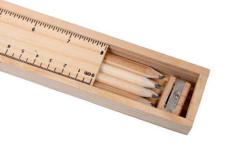 Isolated of Wooden Pencil Box,Inside the Box is a Lot of Pencils Stock ...