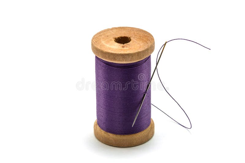 Isolated Wooden Spool of Light Purple Thread Stock Image - Image of ...