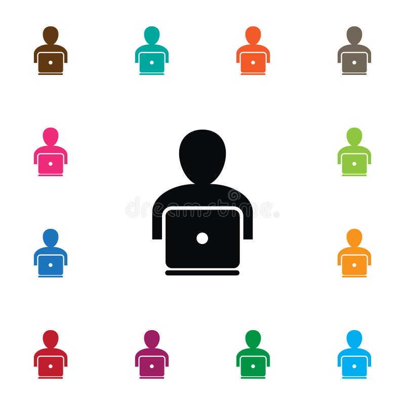 Isolated Working Icon. Laptop Vector Element Can Be Used for Laptop ...