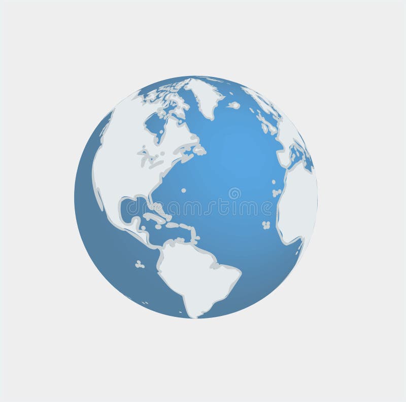 Isolated World Globe on a White Background Stock Vector - Illustration ...