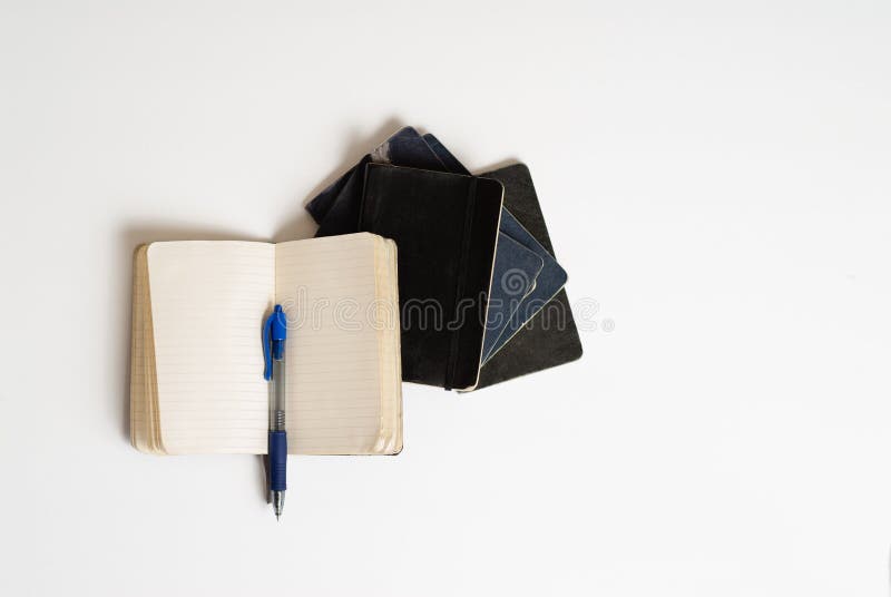 Isolated Worn Notebook with Pen Stock Photo - Image of notepad ...