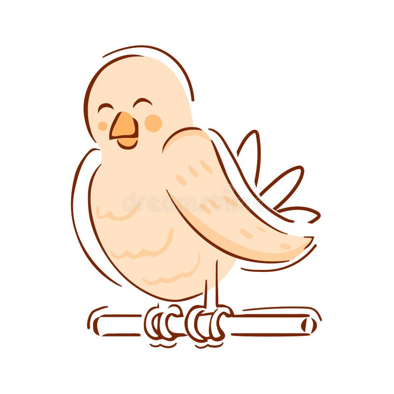 Isolated Yellow Bird Silhouette Draw Vector Illustration Stock Vector ...