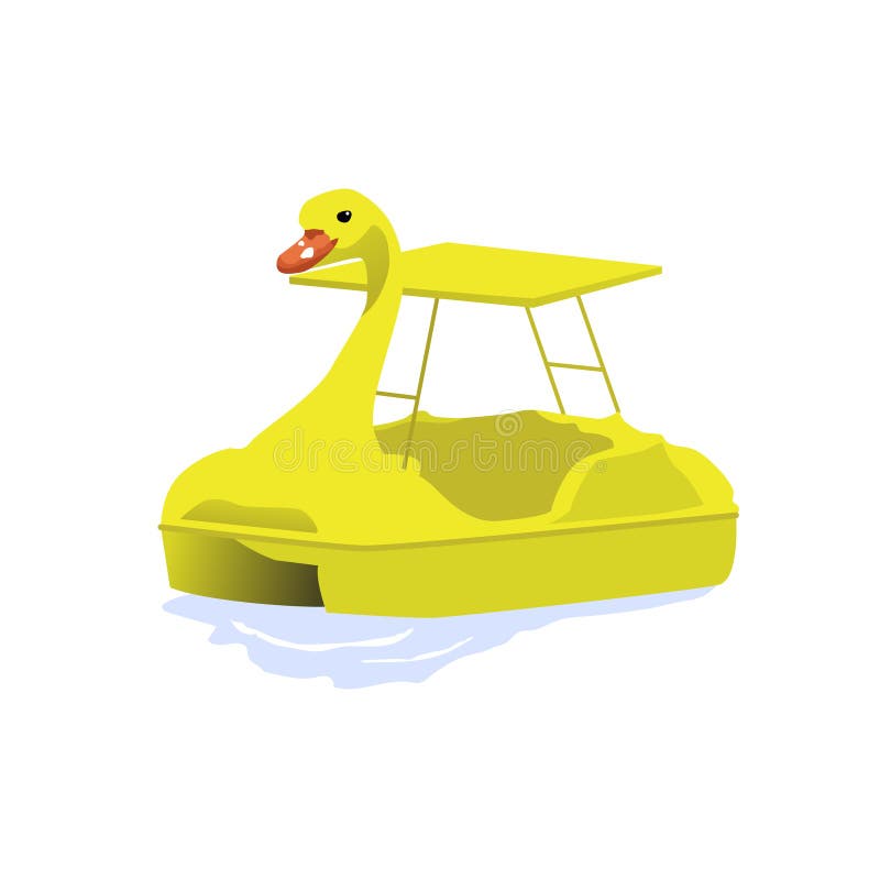 Isolated Yellow Duck Paddle Boat on Water, Vector Illustration Stock ... Isolated Yellow Duck Paddle Boat on Water, Vector Illustration Stock ...