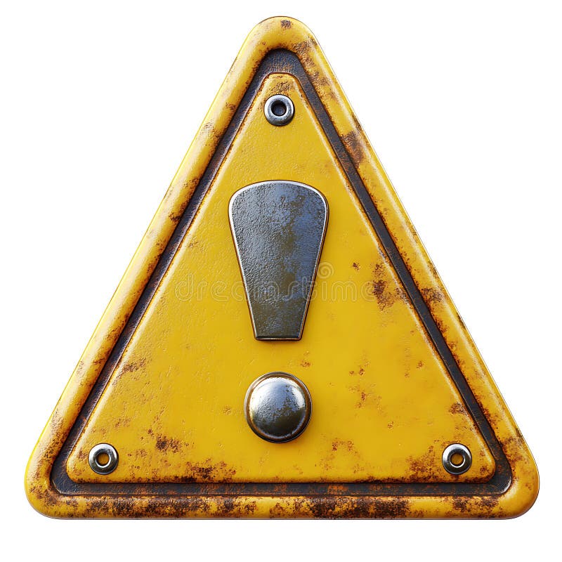 Isolated Yellow Hazard Warning Sign with Exclamation Point Caution ...