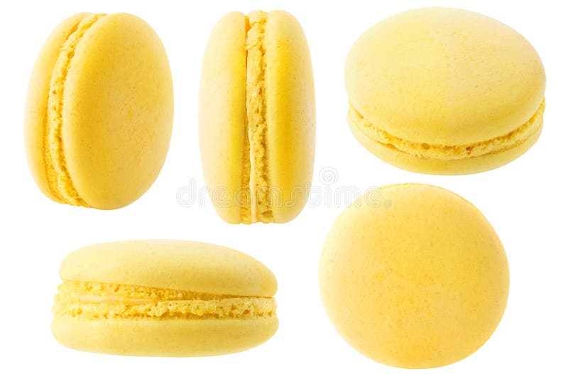 Isolated Yellow Macaroon at Different Angles Stock Photo - Image of ...