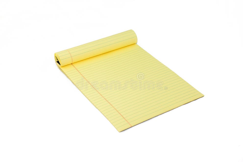Isolated Yellow Notepad in White Background Stock Photo - Image of draw ...