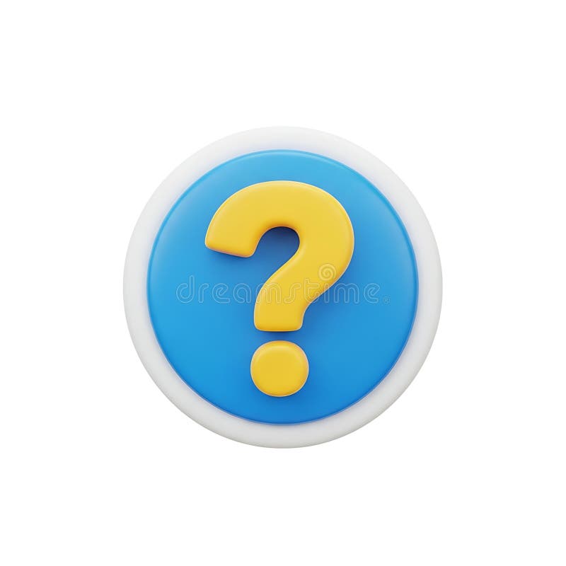 Isolated Yellow Question Mark Inside of a Blue Circle with a White ...