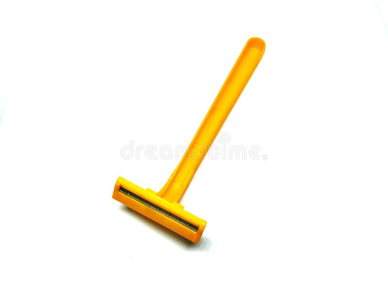 Isolated Yellow Razor on White Background Stock Photo - Image of single ...