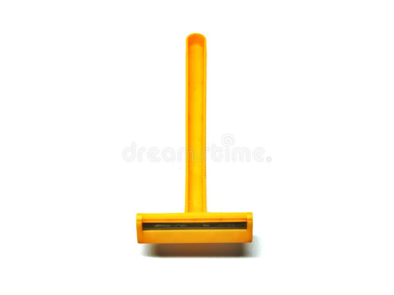 Isolated Yellow Razor on White Background Stock Image - Image of shadow ...