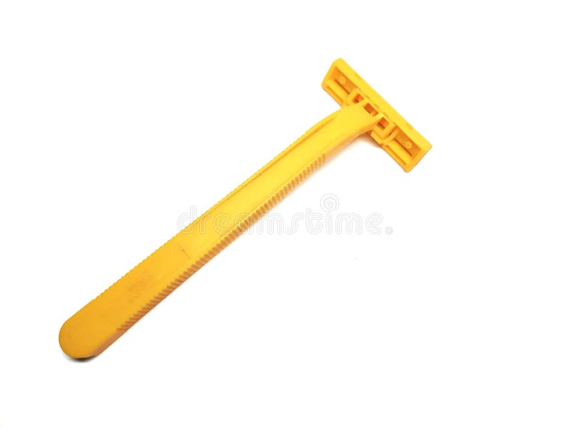 Isolated Yellow Razor on White Background Stock Image - Image of ...
