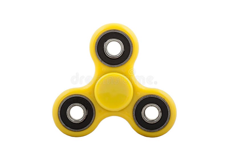 Yellow Spinner Spinning in the Hands of a Teen Stock Photo - Image of ...