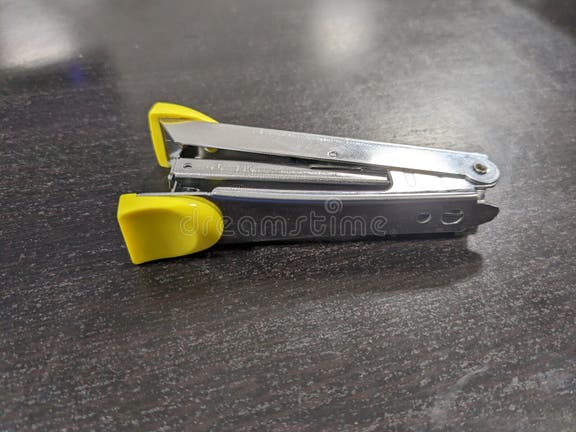 Isolated Yellow Stepler on the Table in the Office Stock Photo - Image ...