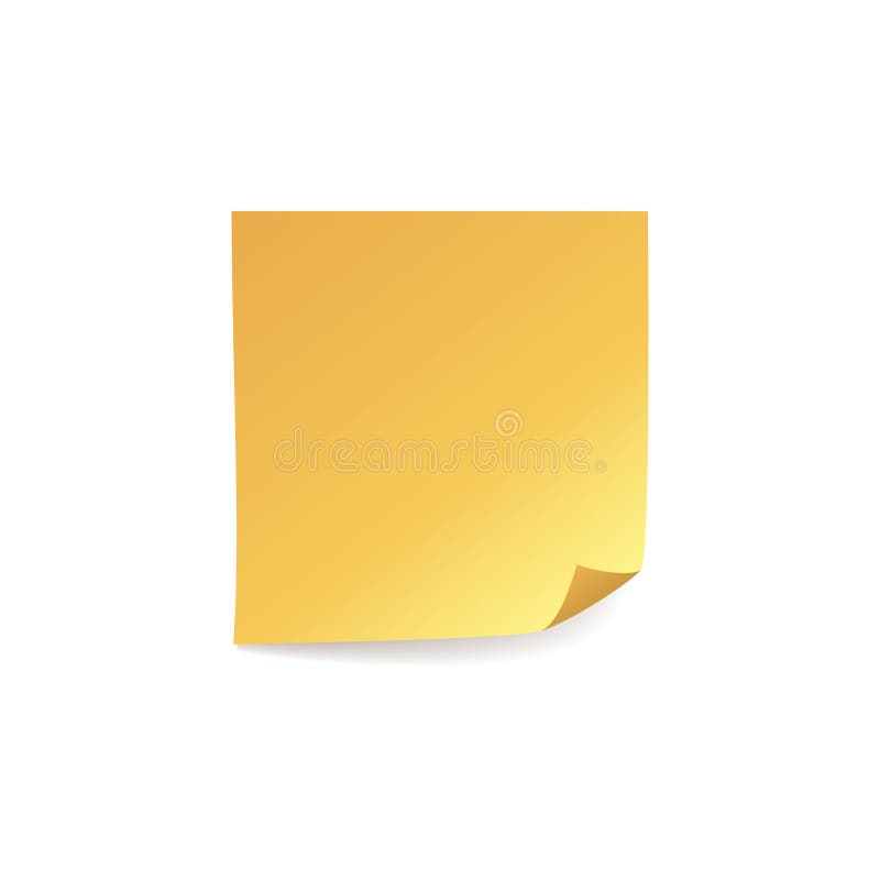 Isolated Yellow Sticky Paper Sticker with Blank Surface for Writing ...