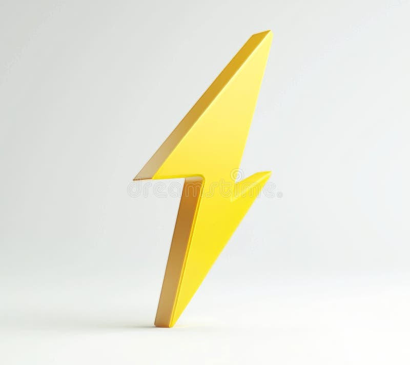 Yellow Thunderbolt, Flash of Lightning. Symbol of Energy and Power ...